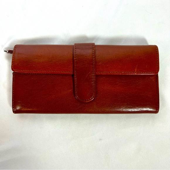 HOBO | Bags | Hobo International Clio Brown Long Smooth Leather Wallet ...
